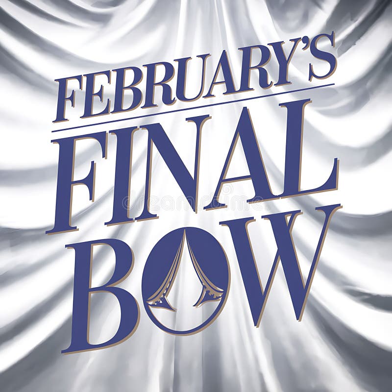 Februarys Final Bow a Curtain Call Closing Month Stock Image - Image of ...