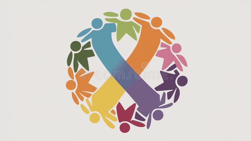 The Image Depicts a Group of Eight Stylized Human Figures Arranged in a ...