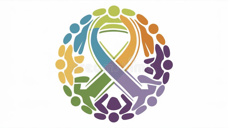 The Image Depicts a Group of Eight Stylized Human Figures Arranged in a ...