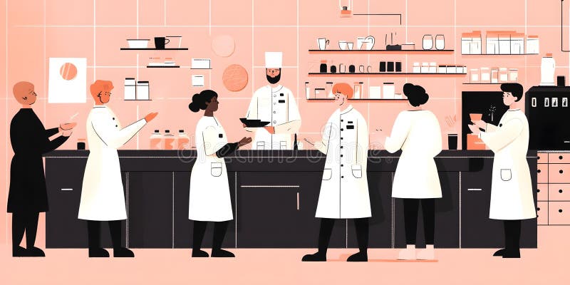 Group of Scientists in Laboratory Setting Stock Illustration ...