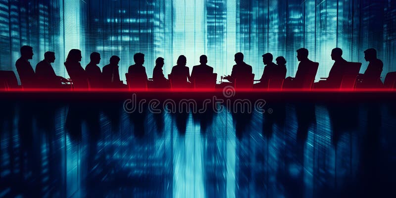 Group of People with Cityscape Shadows Stock Illustration ...