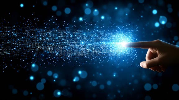 The Image Depicts a Hand in Close-up, Manipulating Information on a Touchscreen Interface Stock ...