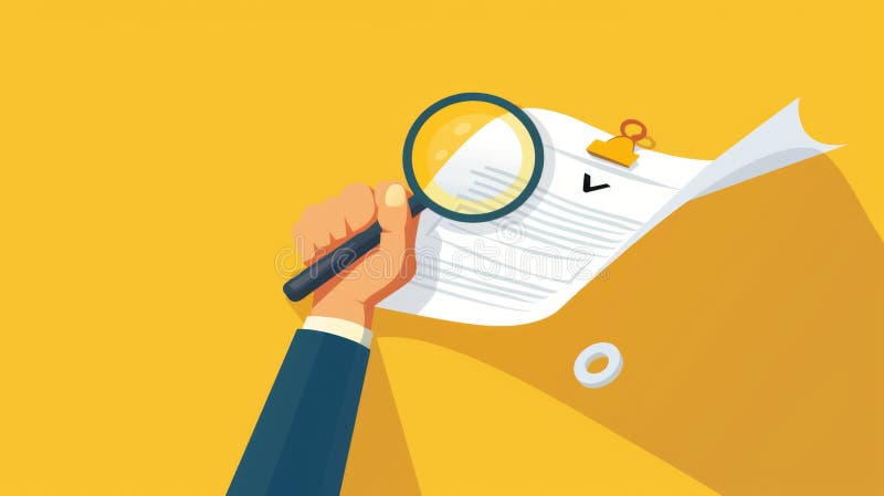 Inspection of Documents with Magnifying Glass, Generative AI Stock ...