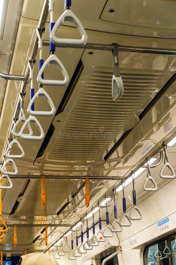 Handle Train Carriage for Standing Passenger Stock Photo - Image of ...