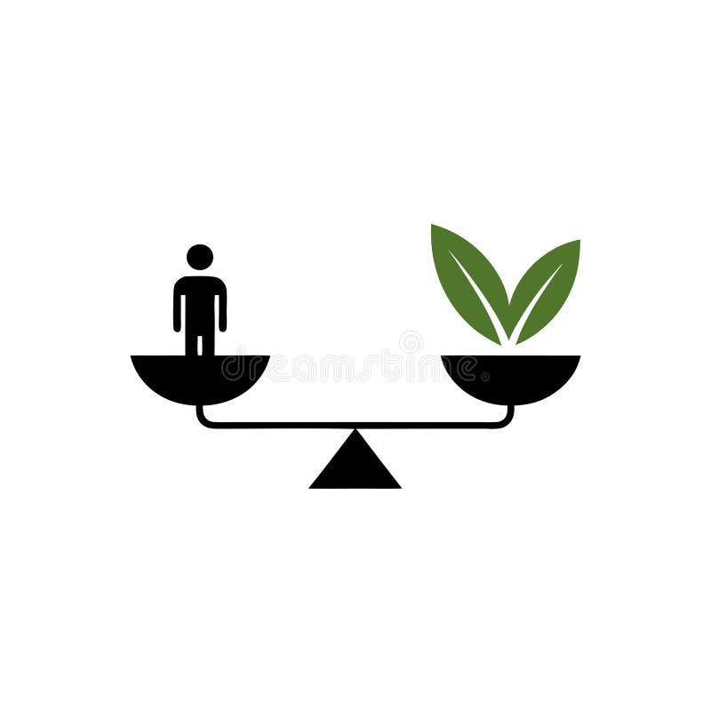 Balance between Humanity and Nature Vector Illustration for ...