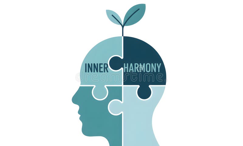 Achieving Inner Harmony stock illustration. Illustration of signage - 388373528