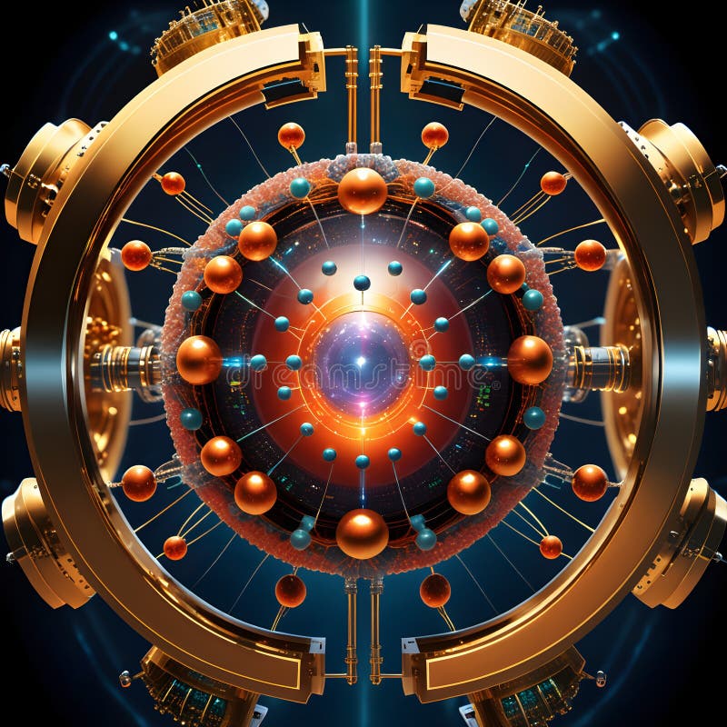 Futuristic Spherical Device with Glowing Core Stock Image - Image of ...