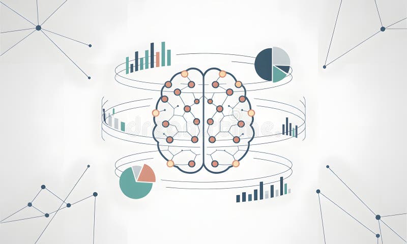 Brain-Powered Data Analysis Stock Illustration - Illustration of ...