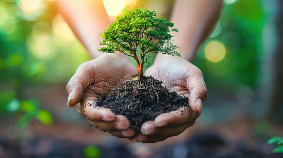 Human Hands Nurturing Tree: a Symbol of Growth and Environmental Care ...