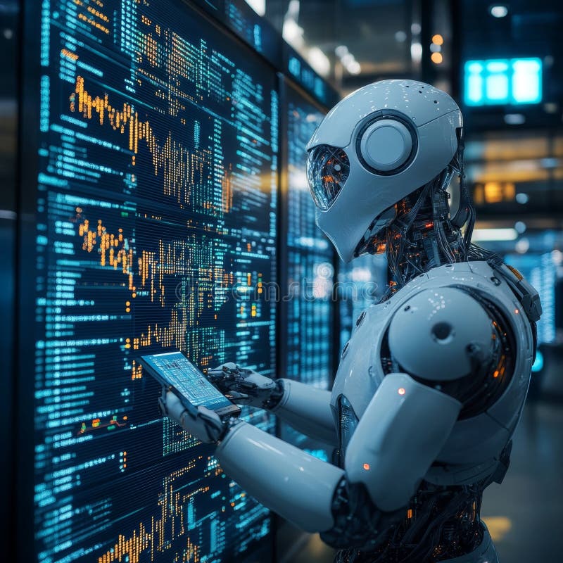 Robot Code Analysis stock illustration. Illustration of science - 335539504