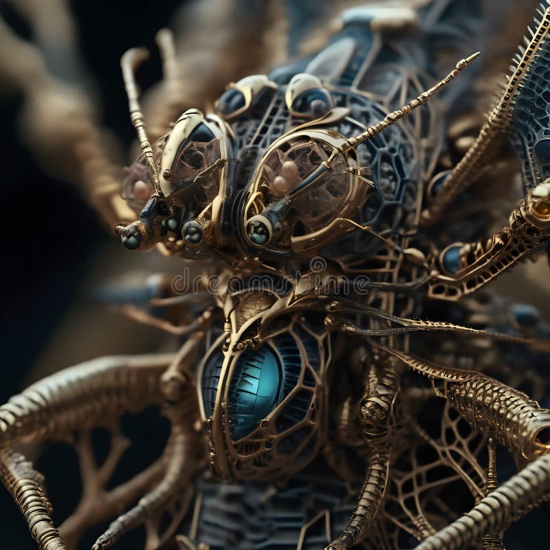 Intricate Steampunk Cybernetic Insect: a Fusion of Art and Technology ...