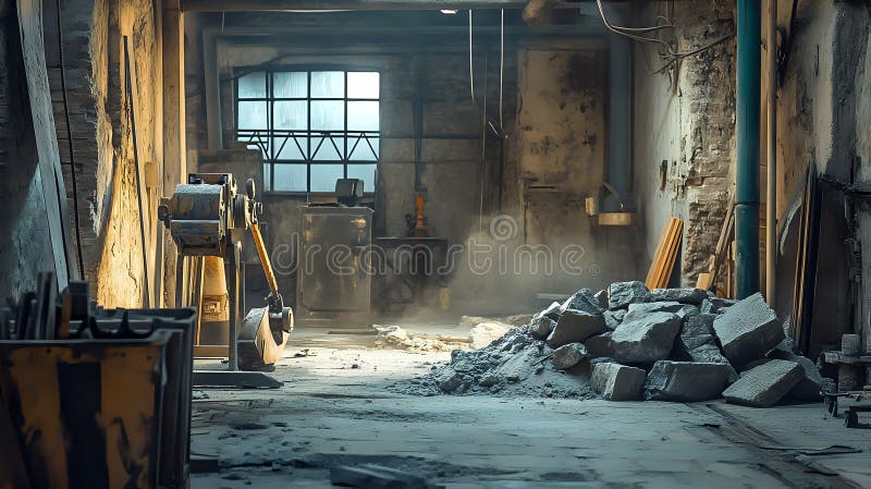 Demolition Site Interior stock illustration. Illustration of brick ...