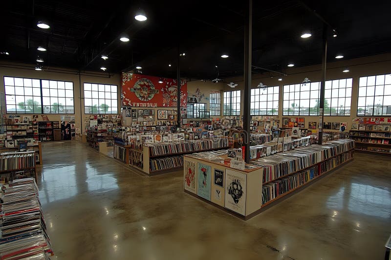 Large Comic Book Store Interior Stock Illustration - Illustration of ...