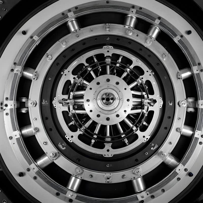 Intricate Mechanical Machinery in Monochrome Stock Illustration ...