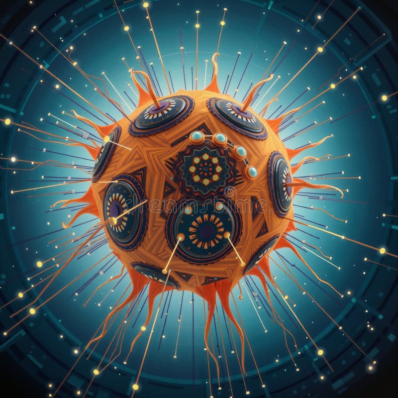 Futuristic Geometric Sphere Design Stock Illustration - Illustration of ...