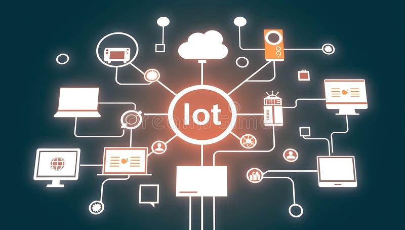 Internet of Things Network Devices Cloud Connection Stock Illustration ...