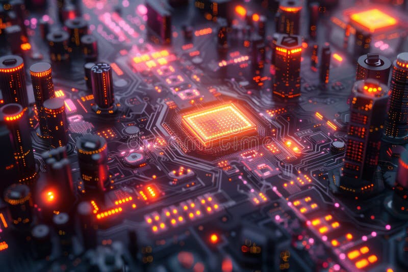 Isometric Networking in 3D Rendering Stock Illustration - Illustration ...