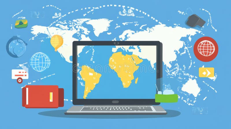 Global Connectivity & Technology Stock Illustration - Illustration of ...