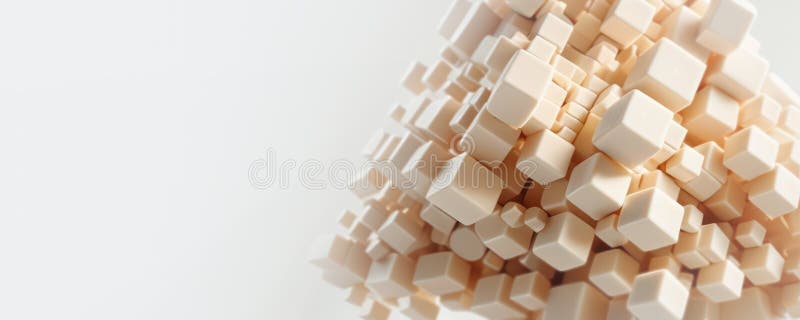 Complex Structure of White and Beige Cubes Stock Image - Image of ...
