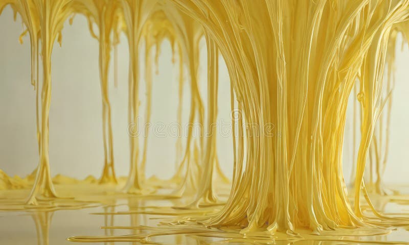 Dripping, Golden Liquid Creates Cascading Effect, with the Liquid ...