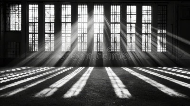 Sunlight Streams through a Large Window, Casting a Pattern of Light and ...