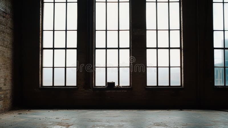 A Large Window in a Brick Building. Stock Photo - Image of pattern ...