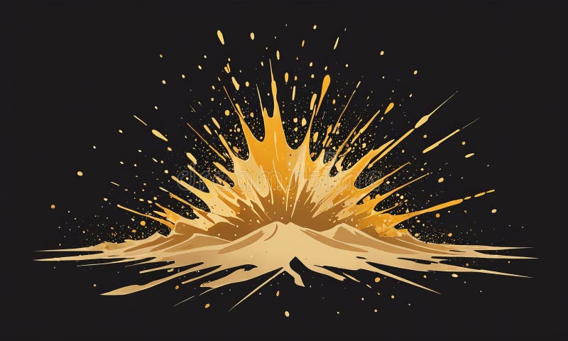 Vibrant Yellow Explosion with Radiant Burst Light and Small Particles ...