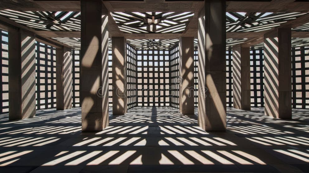 A Geometric Pattern of Light and Shadow on a Building S Interior. Stock ...
