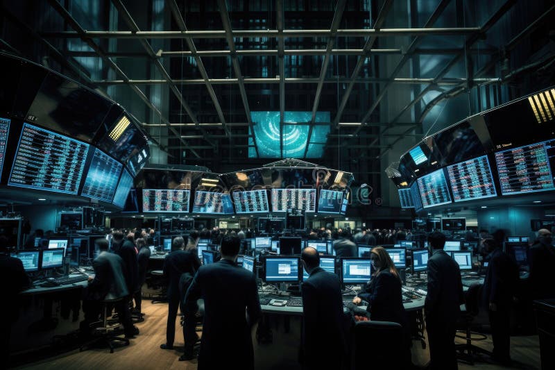 This Image Depicts a Large Room that is Packed with Numerous Monitors ...