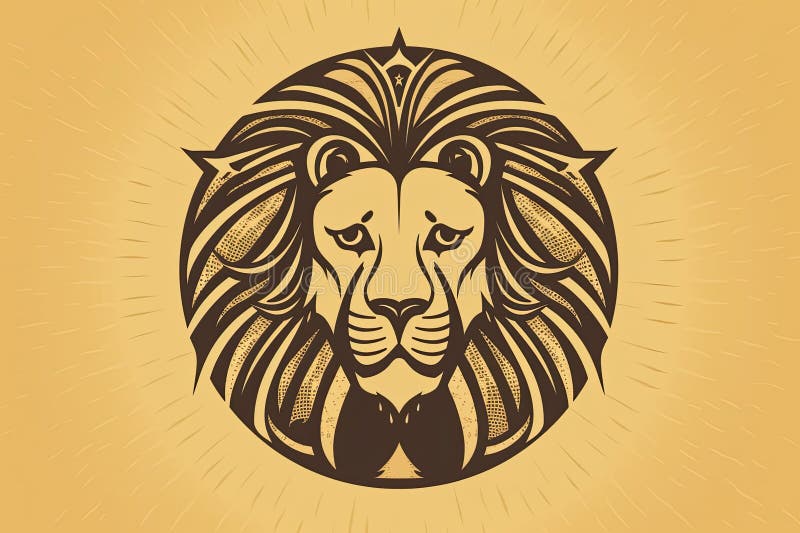 Image of a Lion in the Style of Iconography Generative AI Stock ...
