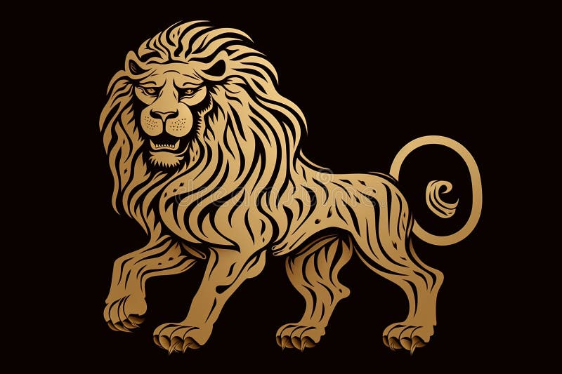 Image of a Lion in the Style of Iconography Generative AI Stock ...