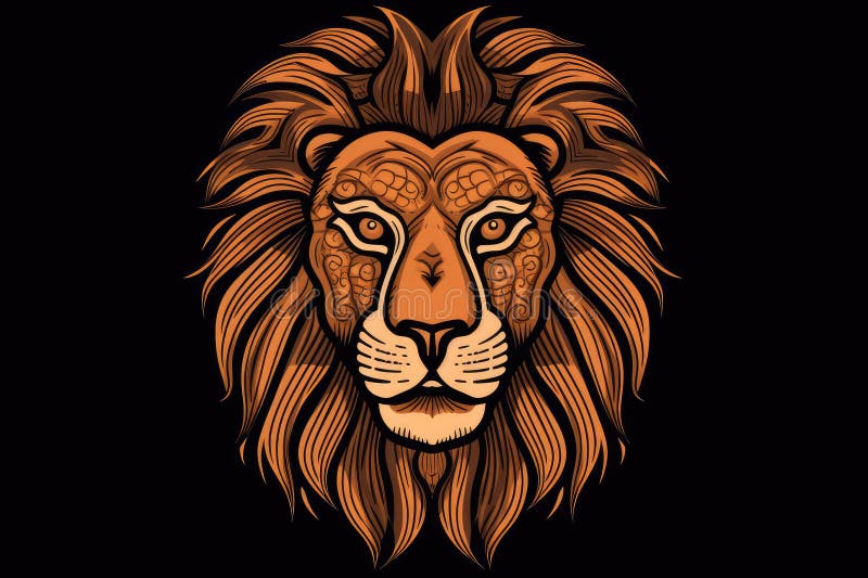 Image of a Lion in the Style of Iconography Generative AI Stock ...