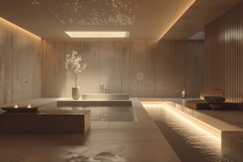 Minimalist Spa Retreat stock illustration. Illustration of tranquil ...