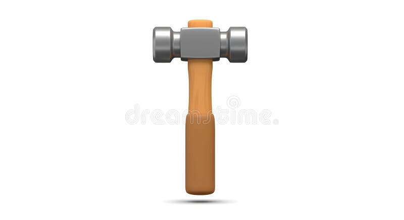 Mallet with Wooden Handle on White Background Stock Illustration ...