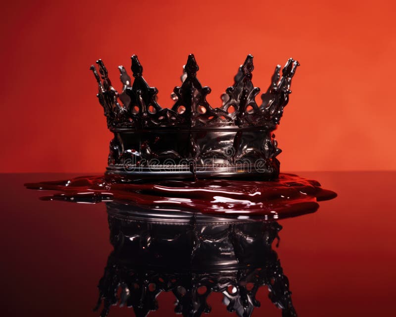 A Dark Back Lit Medieval Crown with Blood Dripping Off the Base and ...