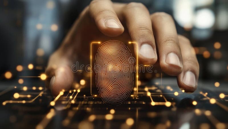 Biometric Authentication Process through Fingerprint Scanning Stock ...