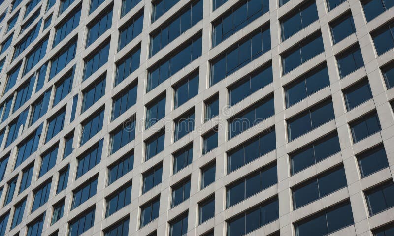 Modern Building with Grid-like Pattern Rectangular Windows ...
