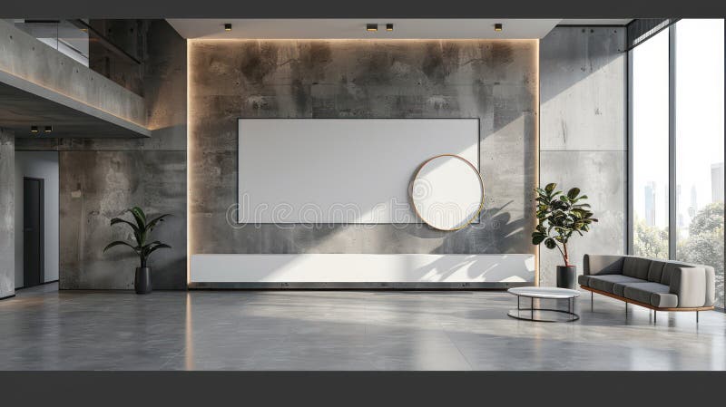 Modern Corporate Identity Display with Blank Logo Frame Mockup in ...