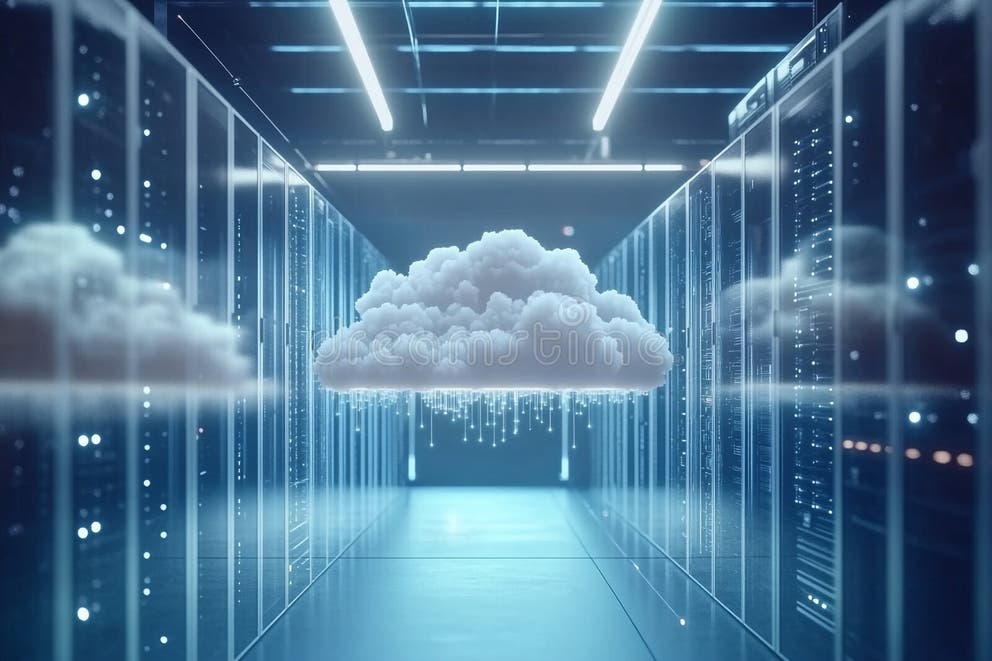 Cloud Computing Data Center Futuristic Technology Digital Transformation Stock Illustration ...