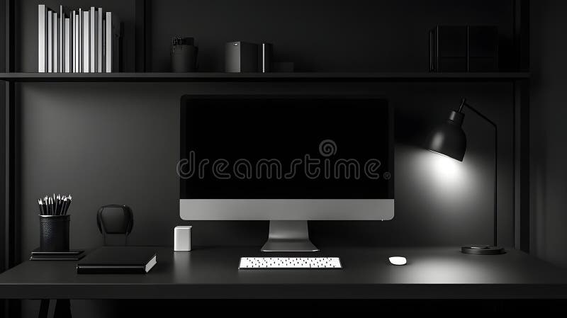 Sleek and Stylish Office Setup Showcasing a Modern Computer and ...