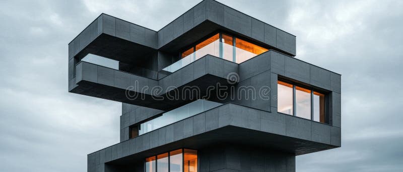 A Modern Building with a Unique Design. Stock Image - Image of contrast ...