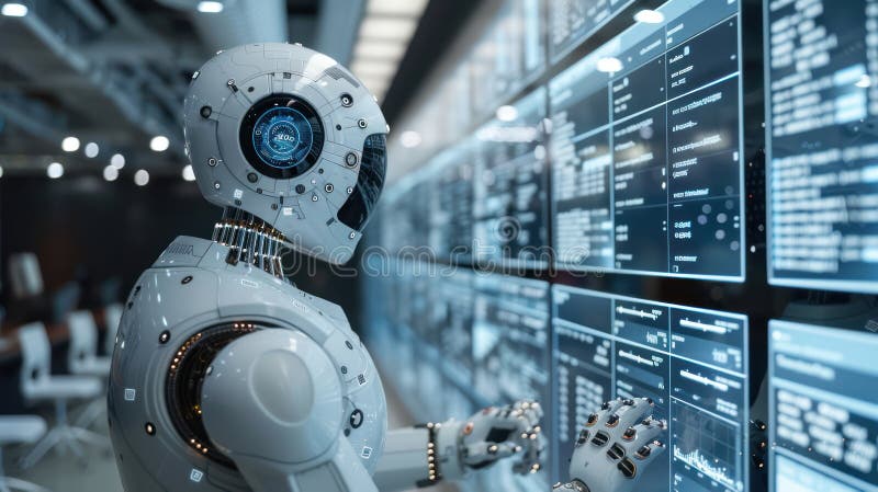 Efficient Office Data Management with AI and Computer Technology Stock ...