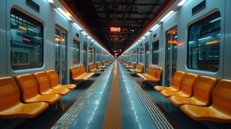 Streamlined Transport: a Modern Train Speeding through the Cityscape ...