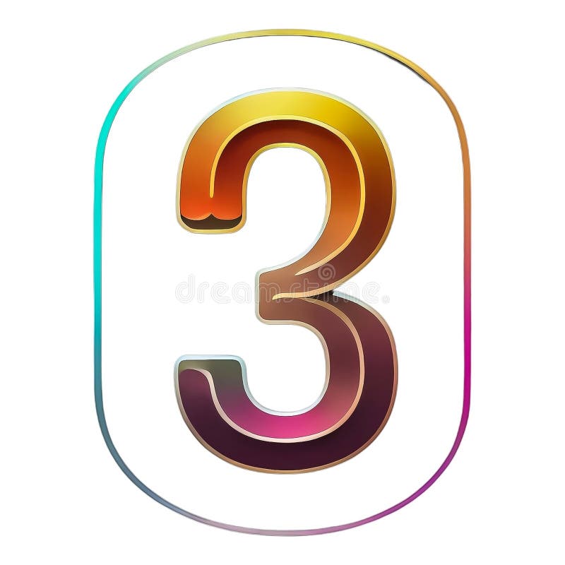 AI Generated Clip Art Monogram Numeral 3 Multi Stock Image ...