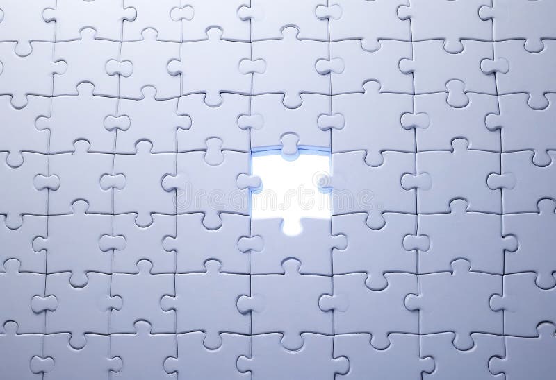 A Completed Puzzle with a Single Missing Piece Revealing a Bright Light ...