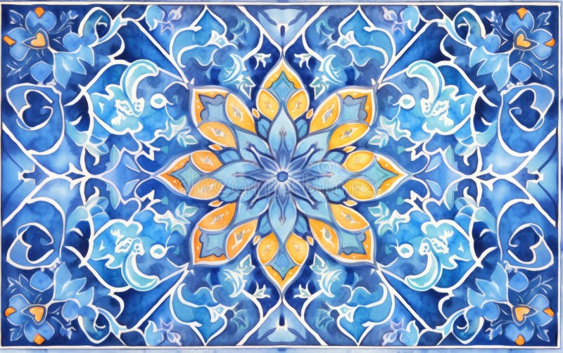 The Image Depicts an Ornate, Decorative Tile Design. Stock Image ...
