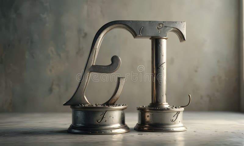 Two Silver Metal Objects, Resembling Letter "E" and Hammer, are ...