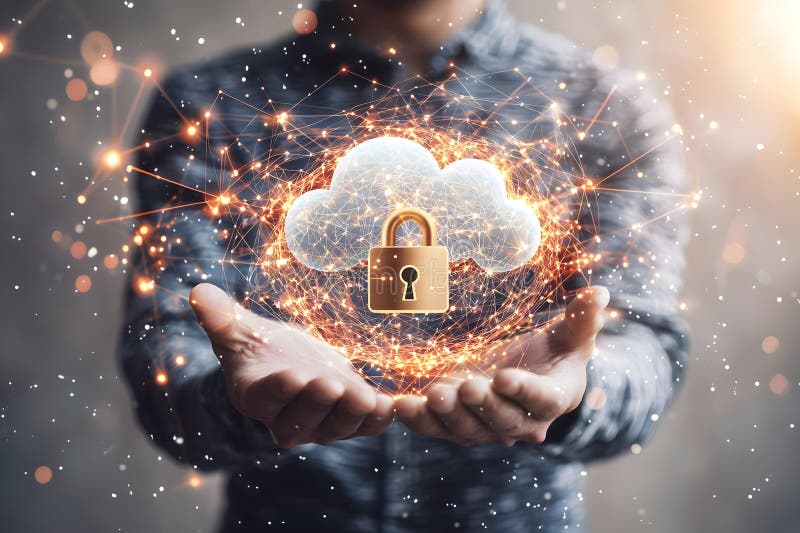 Secure Cloud Data Protection: Digital Asset Security in the Cloud Stock Illustration ...