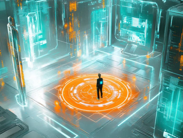 Image Depicts a Person Interacting with a Virtual Reality Control ...