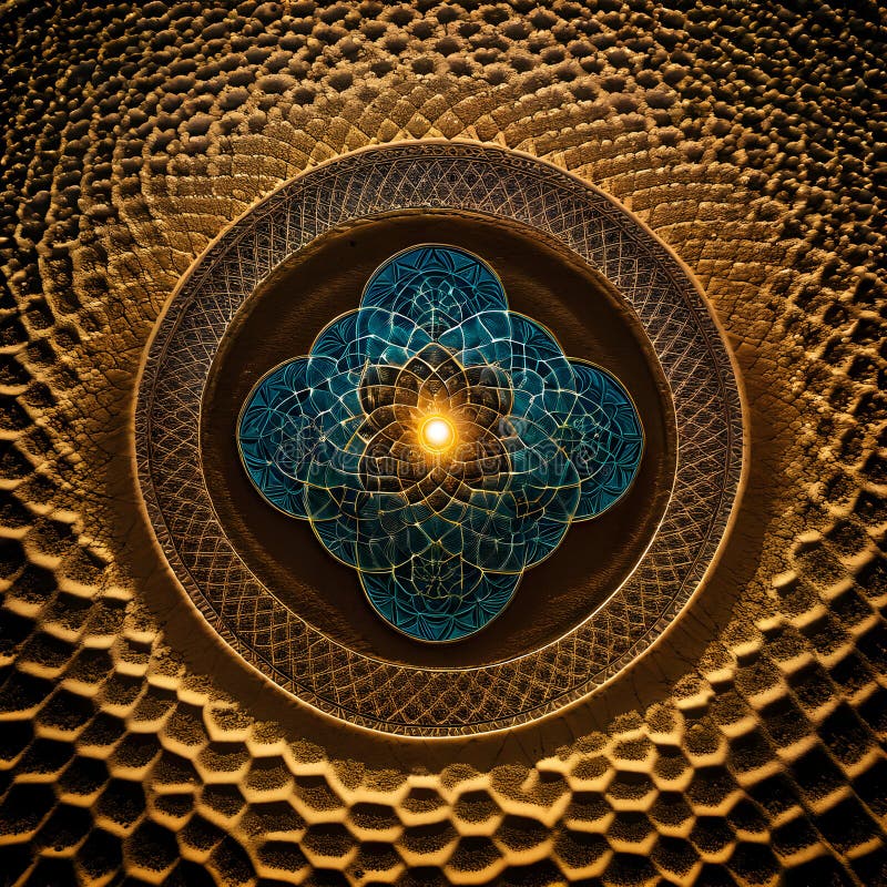 An Ornate Concentric Design Featuring the Flower of Life. Stock Photo ...